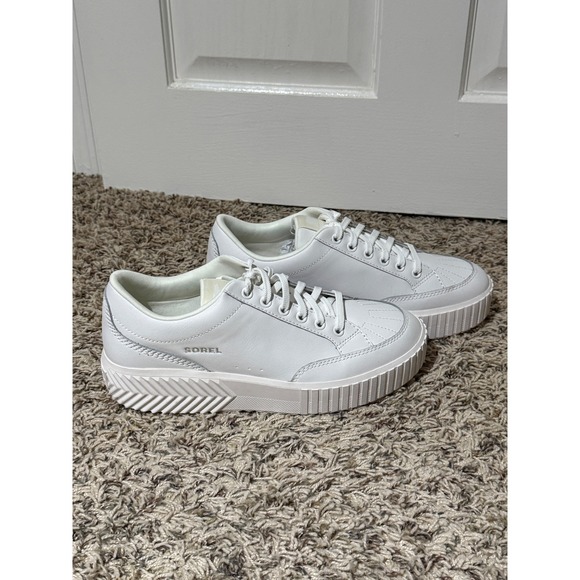Sorel | Shoes | Sorel Womens White Leather Low Top Platform Sneakers ...